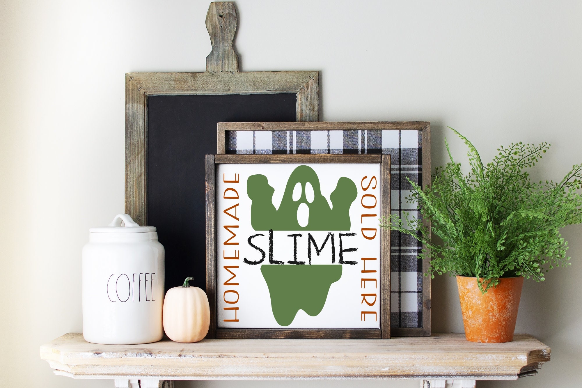 Ghost Split Name Frame SVG: Halloween Monogram (digital Download) - Etsy