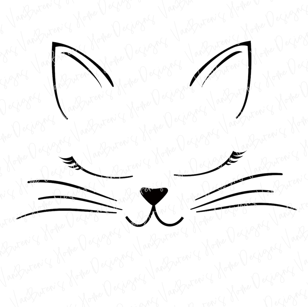 Cat Face SVG Cut File for Personalized Gifts or Shirts - Etsy