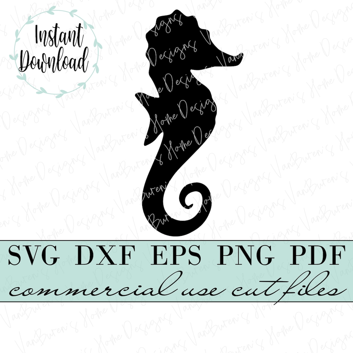 Seahorse Cut File Formats Svg Dxf Eps Pdf and Png - Etsy