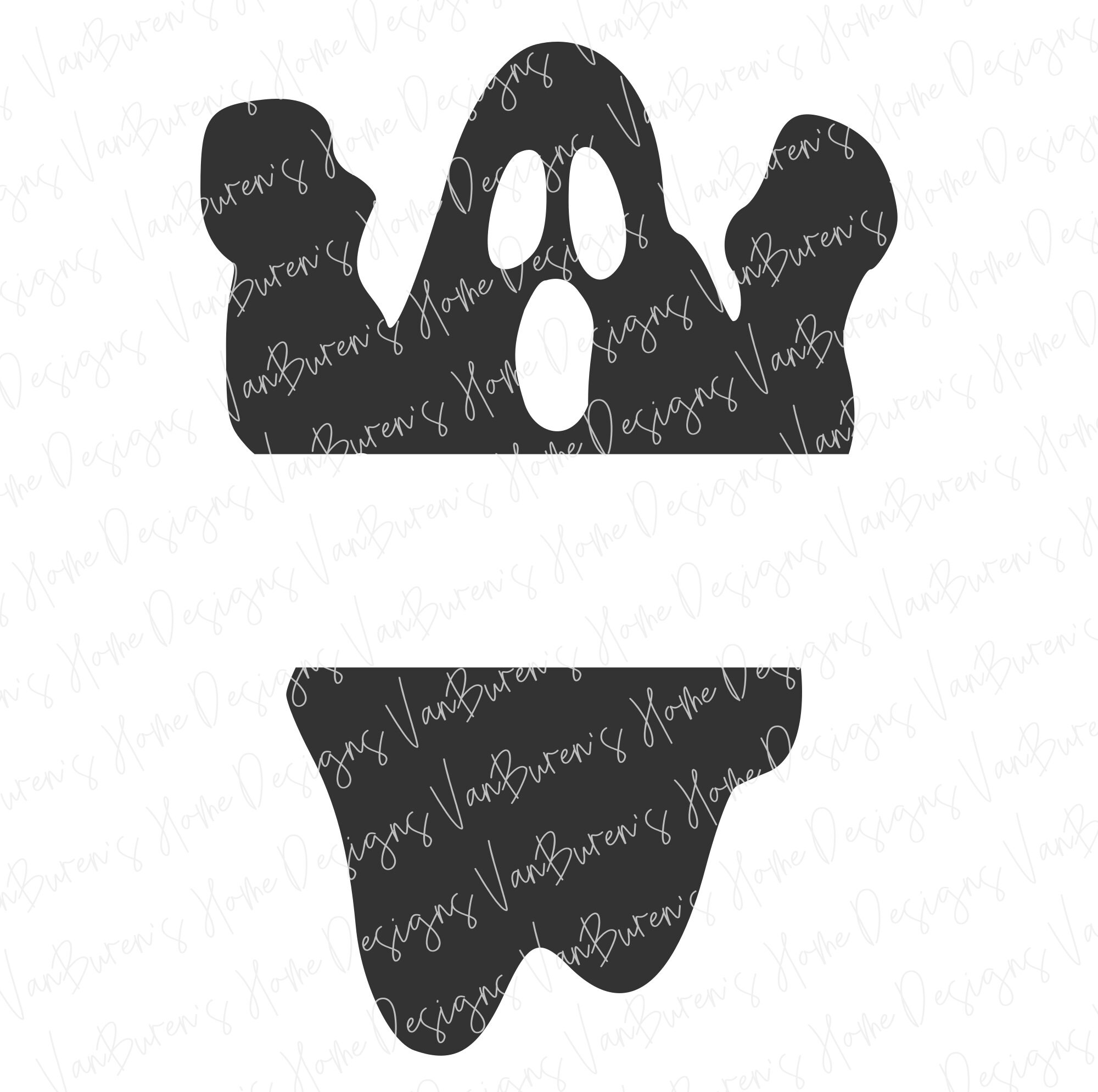 Ghost Split Name Frame SVG: Halloween Monogram (digital Download) - Etsy