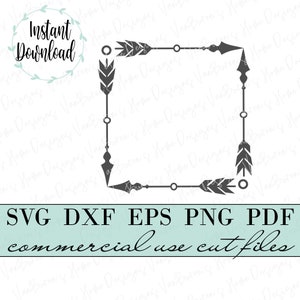 Arrow Frame SVG, Arrow Svg Designs, Square Frame Svg Files, Tribal ...