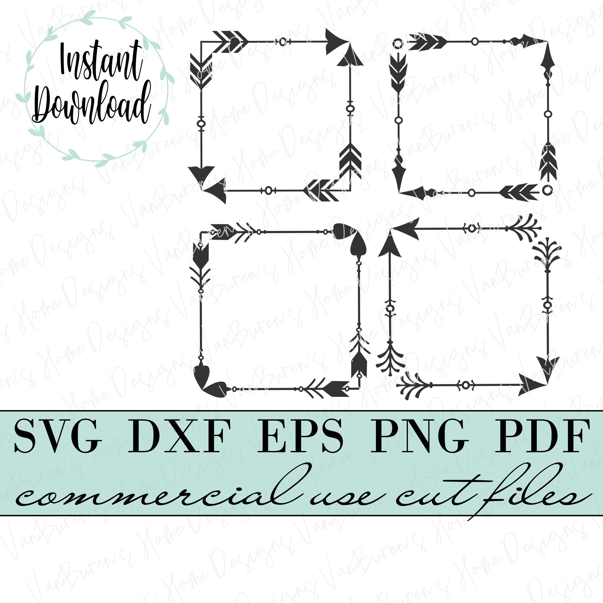 Arrow Border SVG Bundle: Tribal Monogram Frames (digital Download) - Etsy