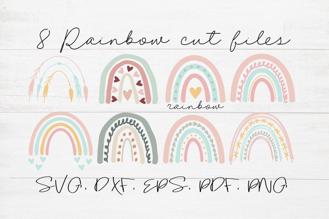 Rainbow Svg Bundle, Rainbow Clipart, Rainbow Png, Girls Room Svg ...