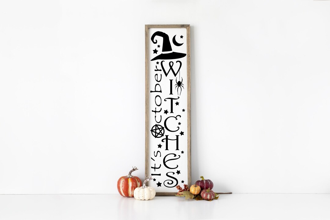 Witches October Porch Sign SVG: Halloween Cut File (commercial Use) - Etsy