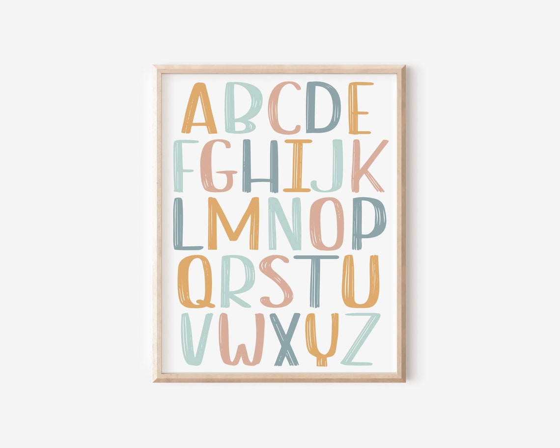 Educational Printable Art Set of 3 Rainbow Alphabet Rainbow - Etsy