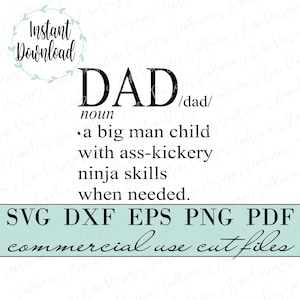 Dad Definition Svg, Father's Day Svg, Father's Day Gift, Funny Fathers ...