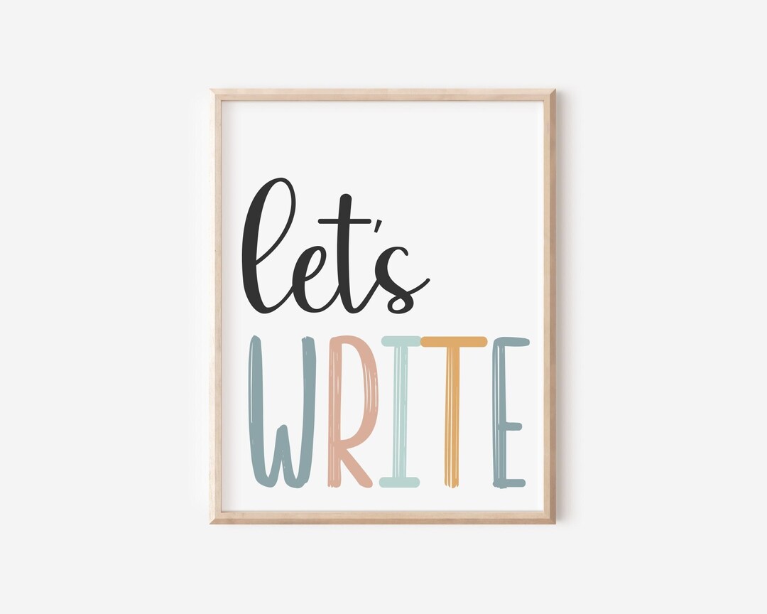 Lets Write Printable, Classroom Wall Art Poster, Educational Wall Art ...
