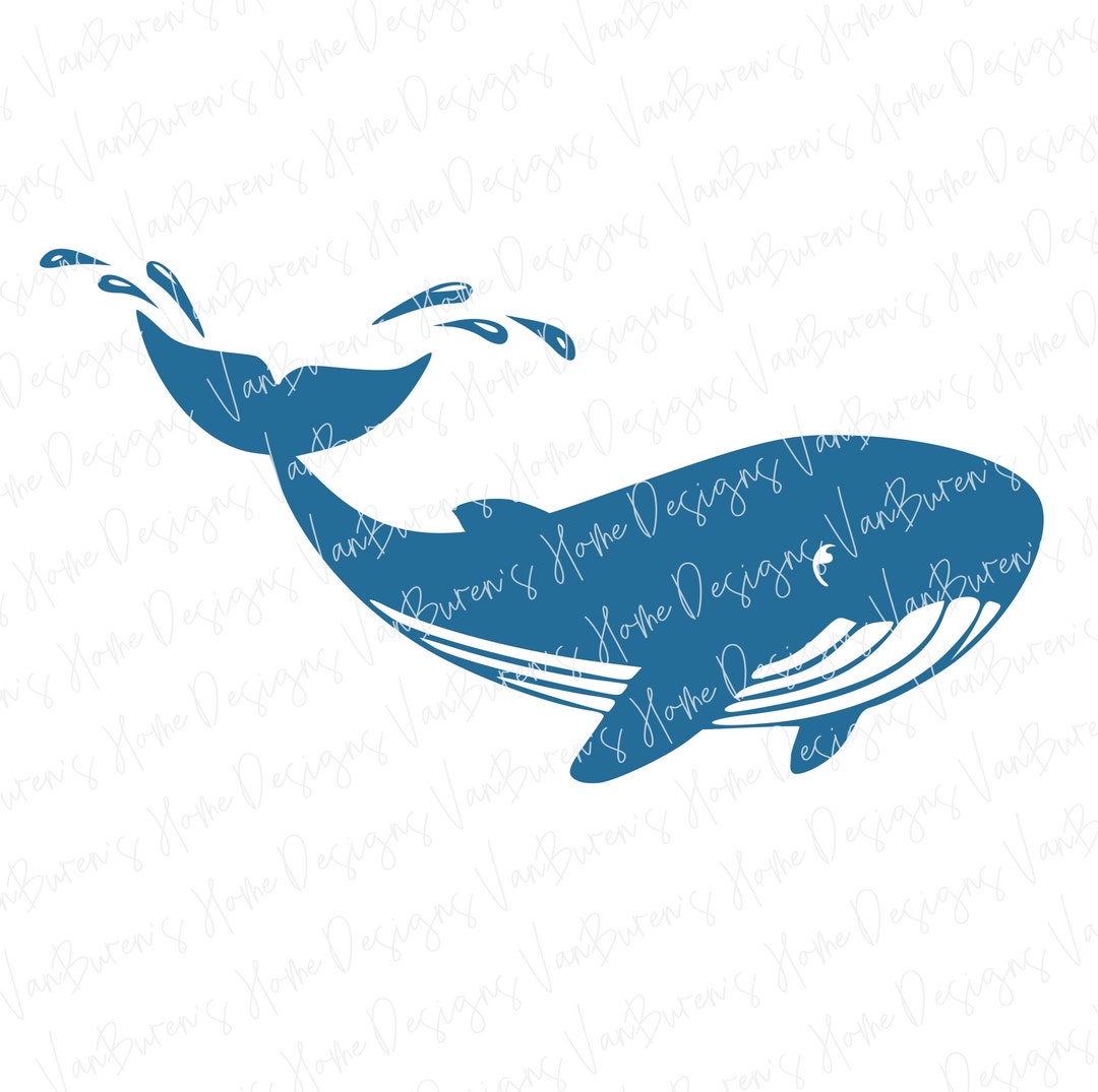Splashing Whale Cut File Formats Svg Dxf Eps Pdf and Png - Etsy