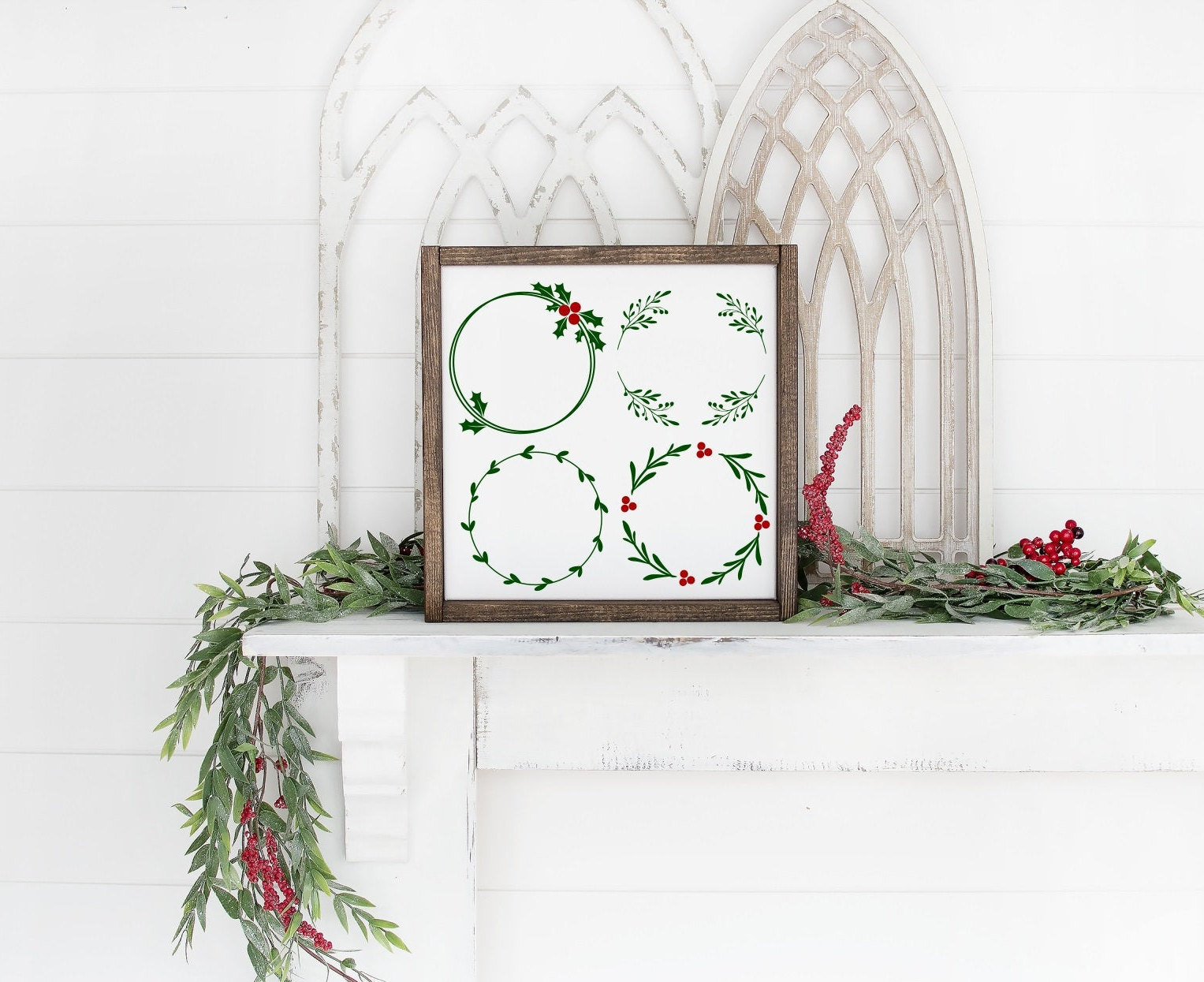 Christmas Wreath Bundle Christmas Wreath SVG Holly Wreath - Etsy