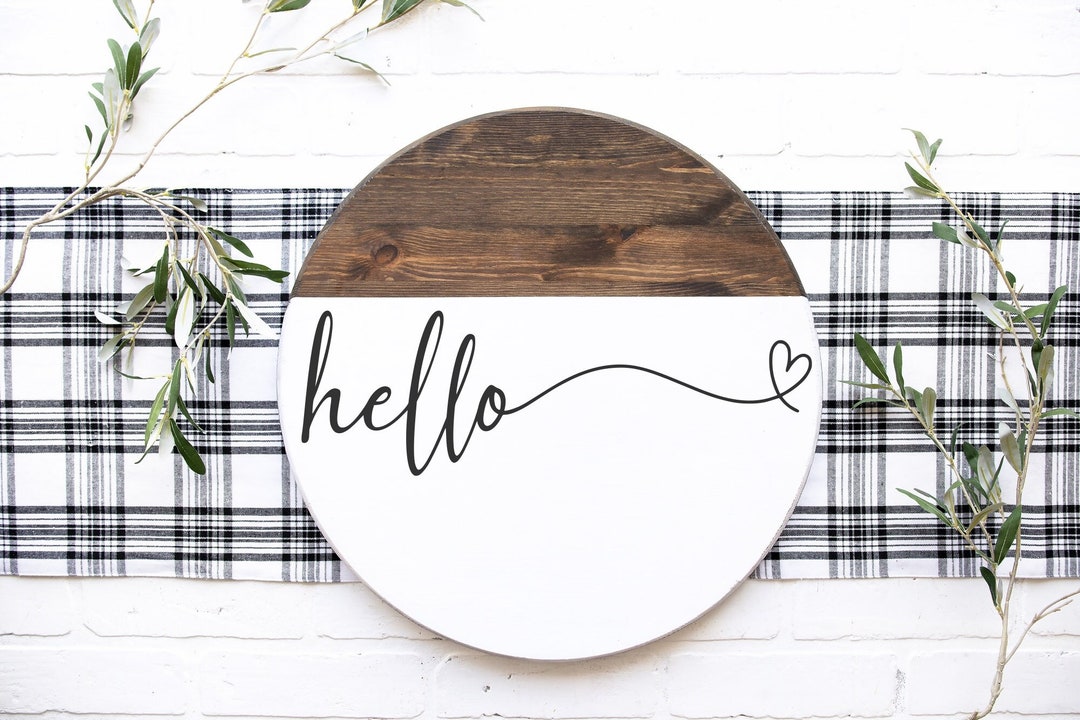 Hello SVG: Cursive Welcome Sign Cut Files (digital Download) - Etsy
