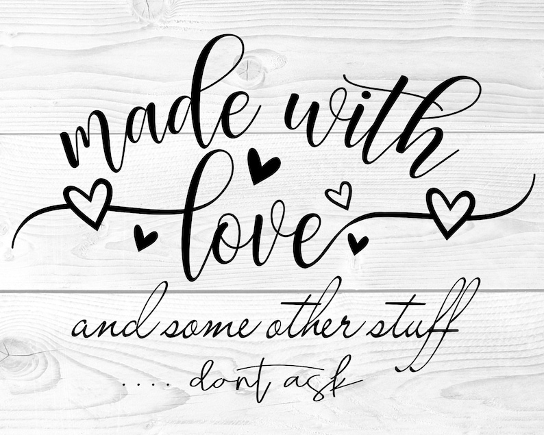 Made With Love and Some Other Stuff SVG Made With Love Svg - Etsy