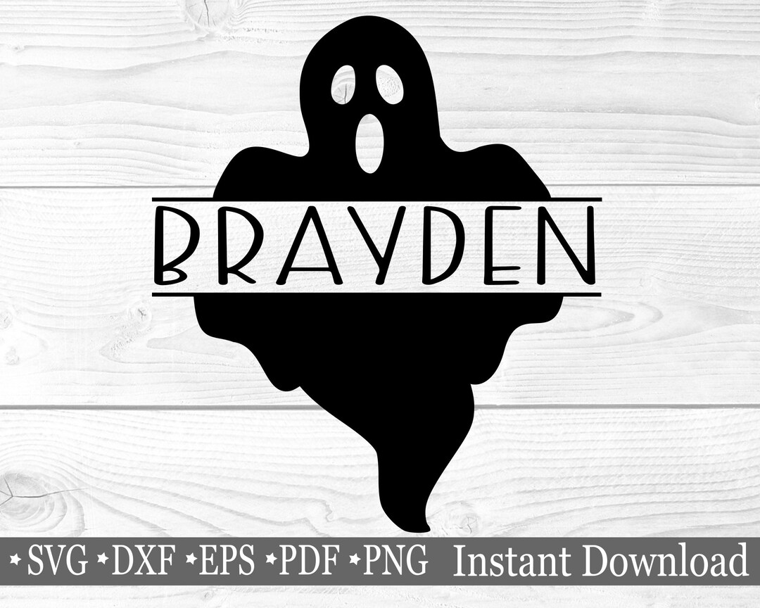 Ghost Split Name Frame SVG: Halloween Monogram (digital Download) - Etsy
