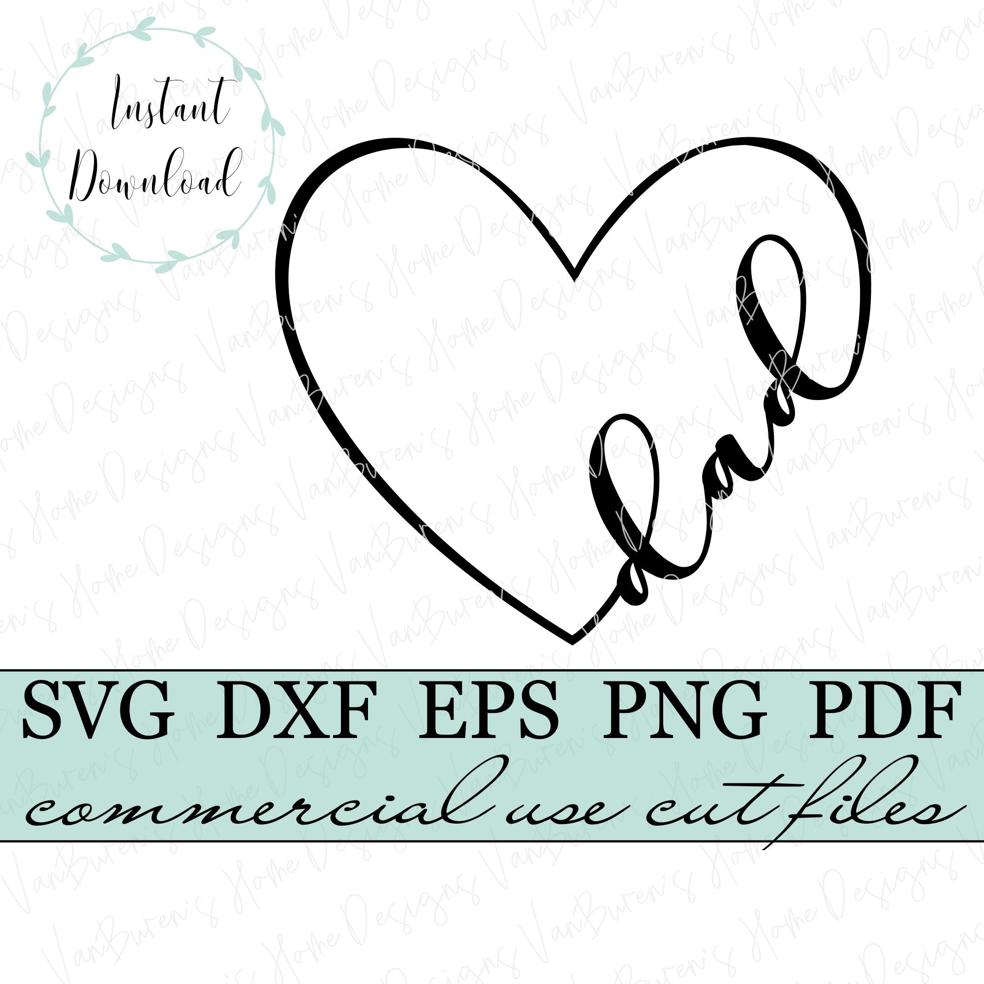 Dad Heart Cut File Formats Svg Dxf Eps Png and Pdf - Etsy