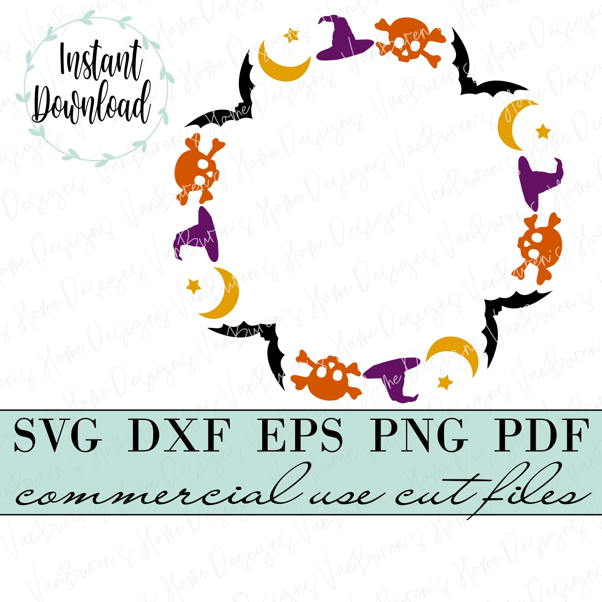 Halloween Circle Wreath Svg Halloween Border Svg Witch Svg - Etsy