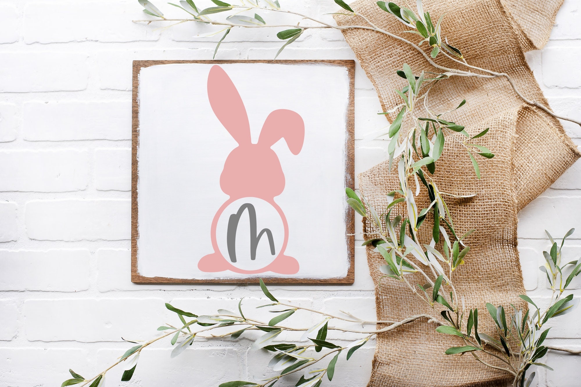 Easter Monogram Svg Easter Name Tags Bunny Monogram Svg - Etsy