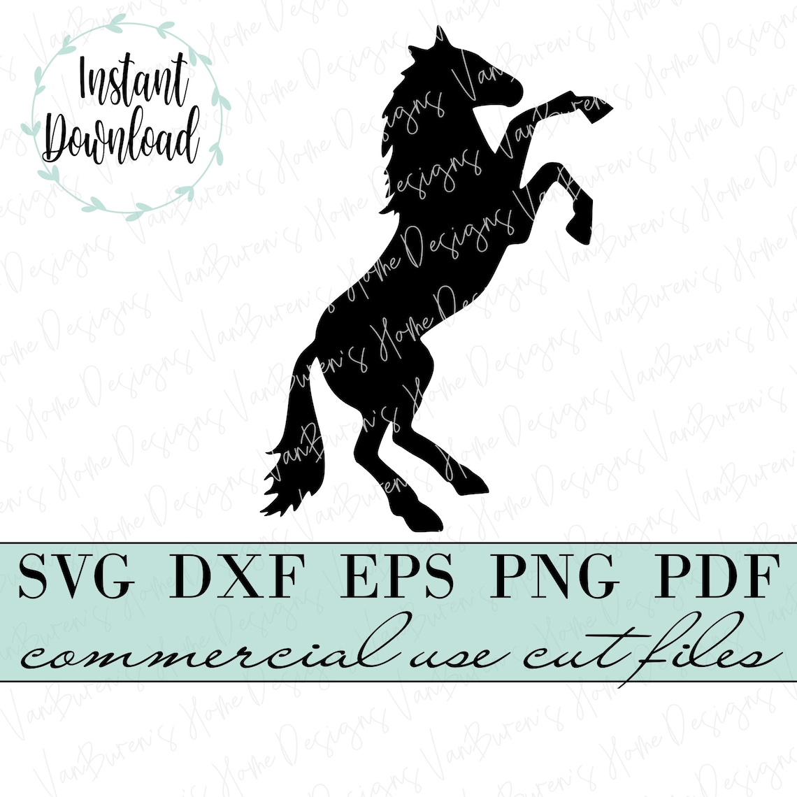 Rearing Horse Cut File Formats Svg Dxf Eps Pdf and Png | Etsy