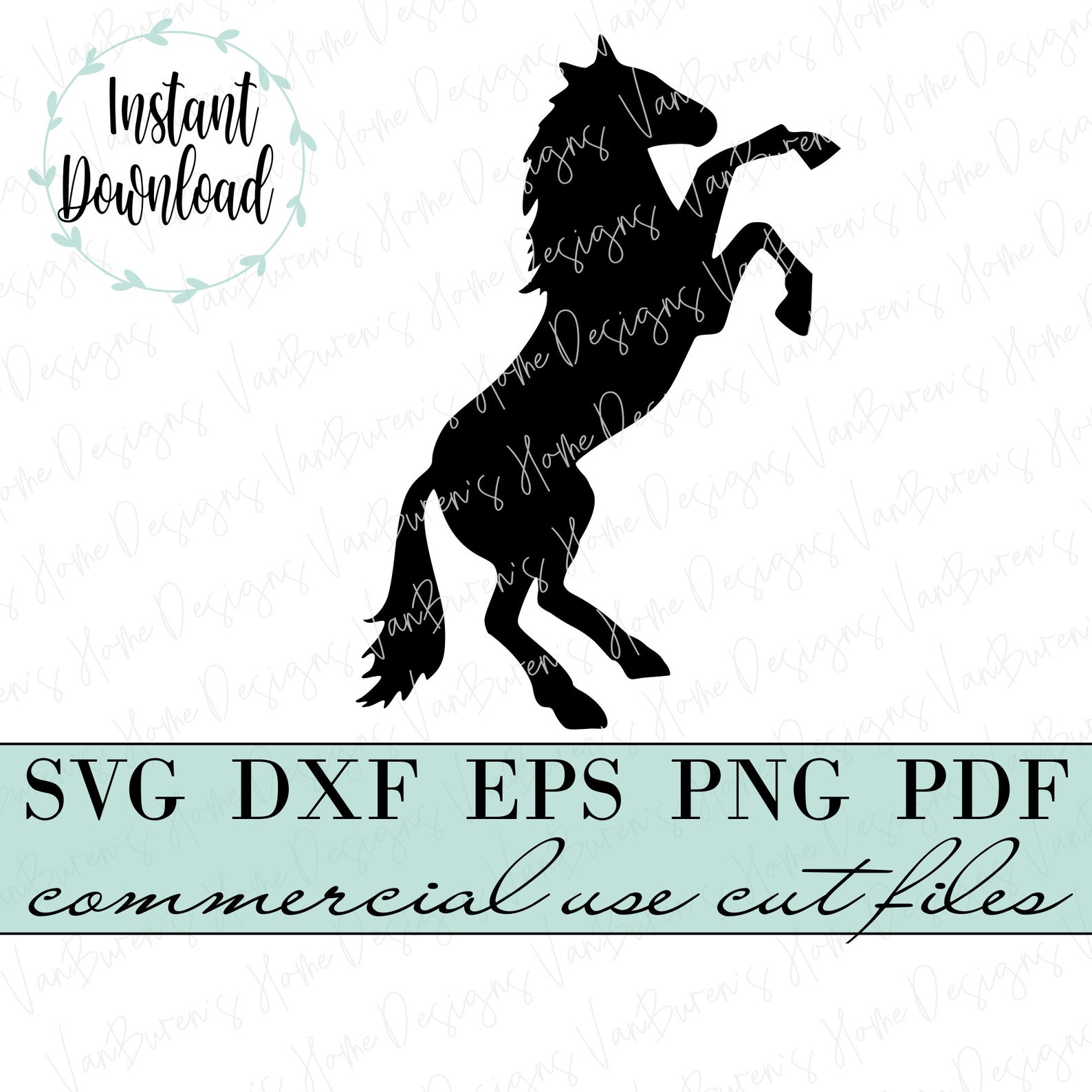 Rearing Horse Cut File Formats Svg Dxf Eps Pdf and Png - Etsy
