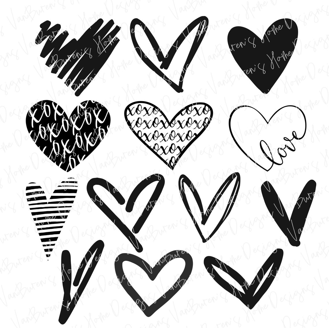 Heart Bundle SVG Heart Bundle Vector Files Heart Png - Etsy