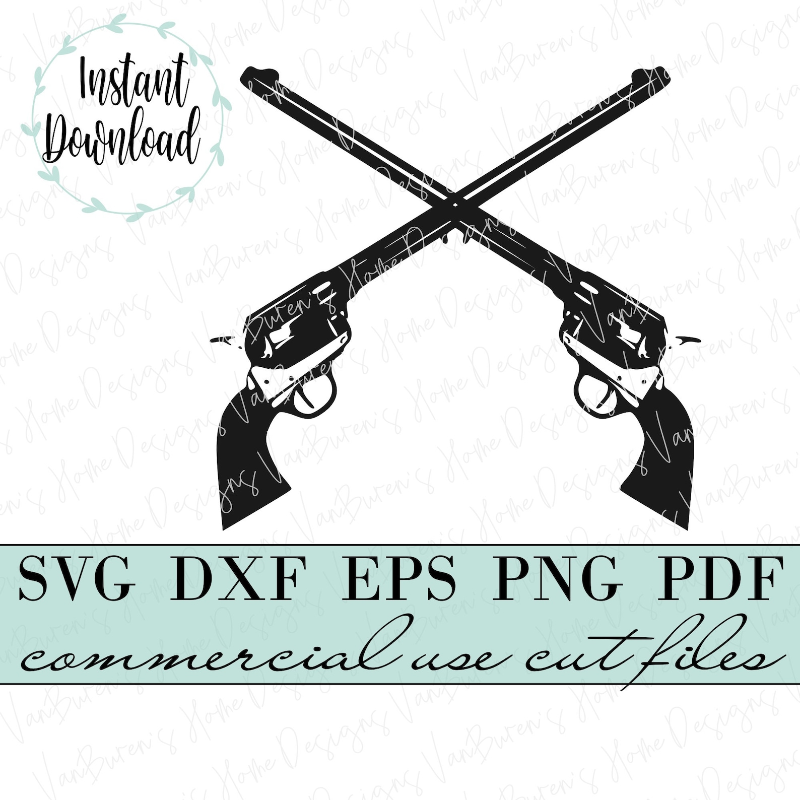 Crossed Pistols SVG Gun Logo Svg Revolver Svg Gun Svg Gun - Etsy