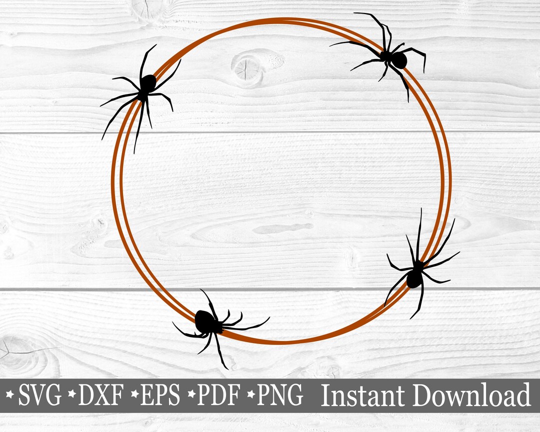 Halloween Circle Wreath Svg, Halloween Border Svg, Spider Svg, Cricut ...