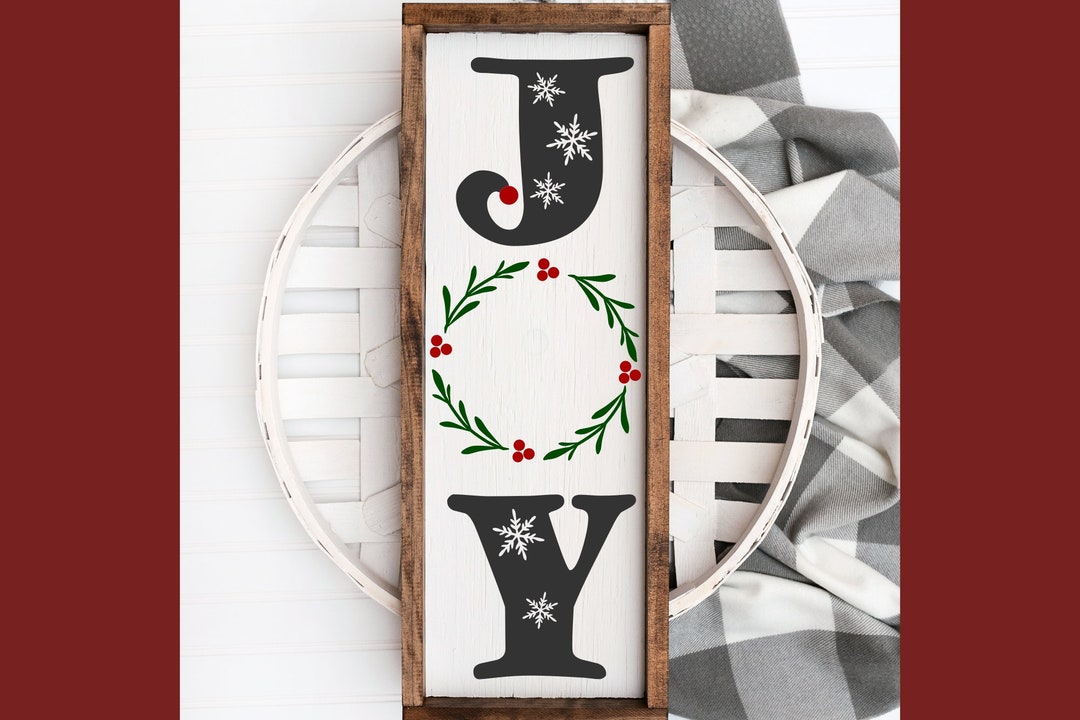 Vertical Joy Christmas Sign SVG: Cricut, Silhouette, Laser Cut Files ...