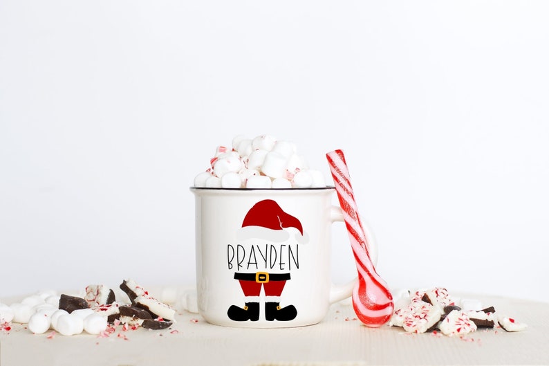 Santa Hat and Feet File Split Santa SVG Christmas Mug Svg - Etsy