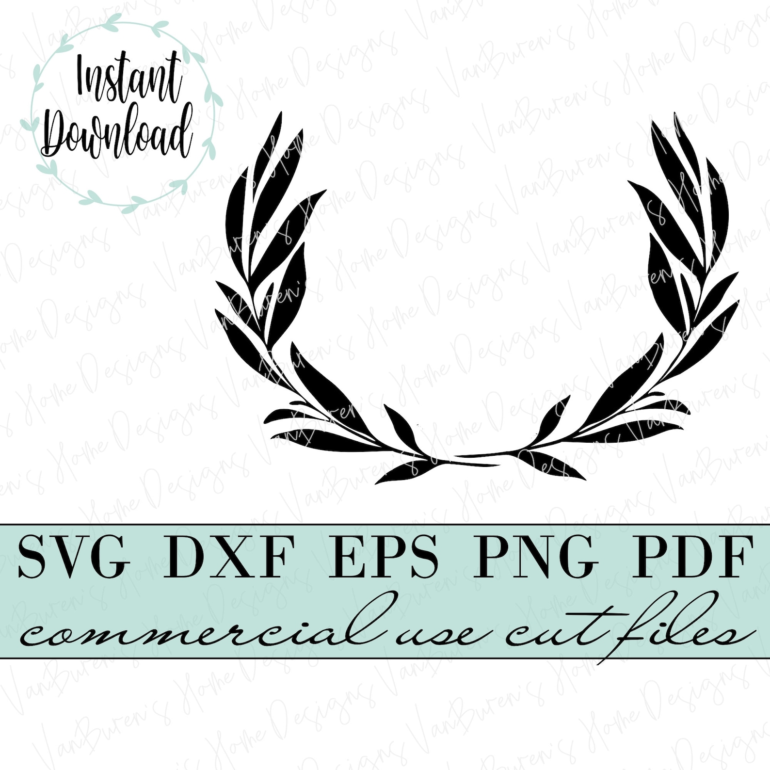 Leaf Wreath SVG: Half Wreath, Floral Dividers, Cricut Designs (digital ...