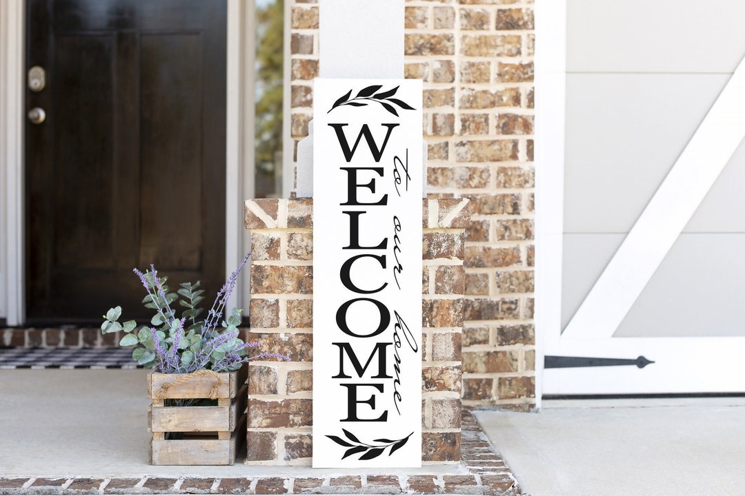 Welcome Home Vertical Porch Sign SVG Cut Files (digital Download) - Etsy