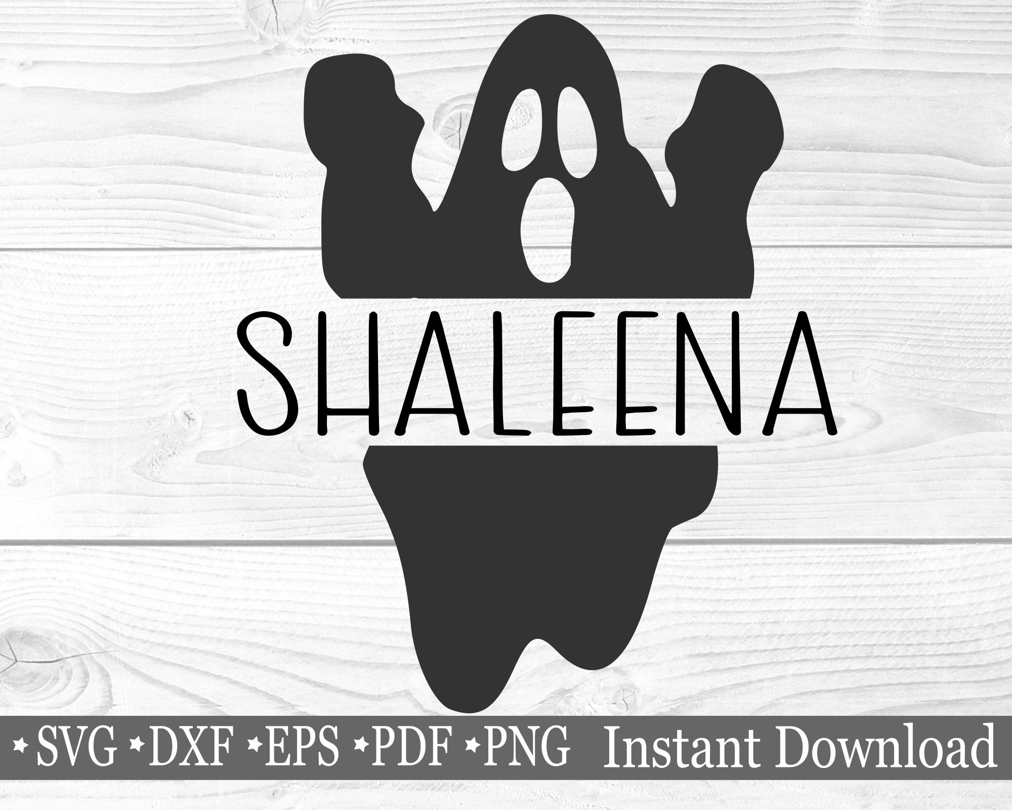 Ghost Split Name Frame SVG: Halloween Monogram (digital Download) - Etsy