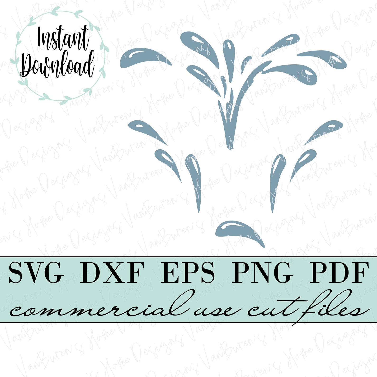 Water Splash Cut File Bundle Formats Svg Dxf Eps Png and Pdf - Etsy Canada