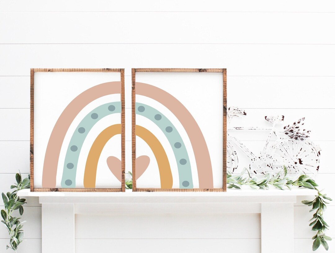 Split Rainbow Printable Art Set Rainbow Print Nursery - Etsy