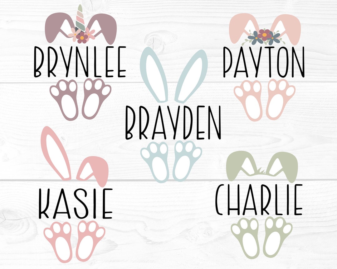 Easter Bunny Name Frame SVG Bundle: Spring Monogram (digital Download ...