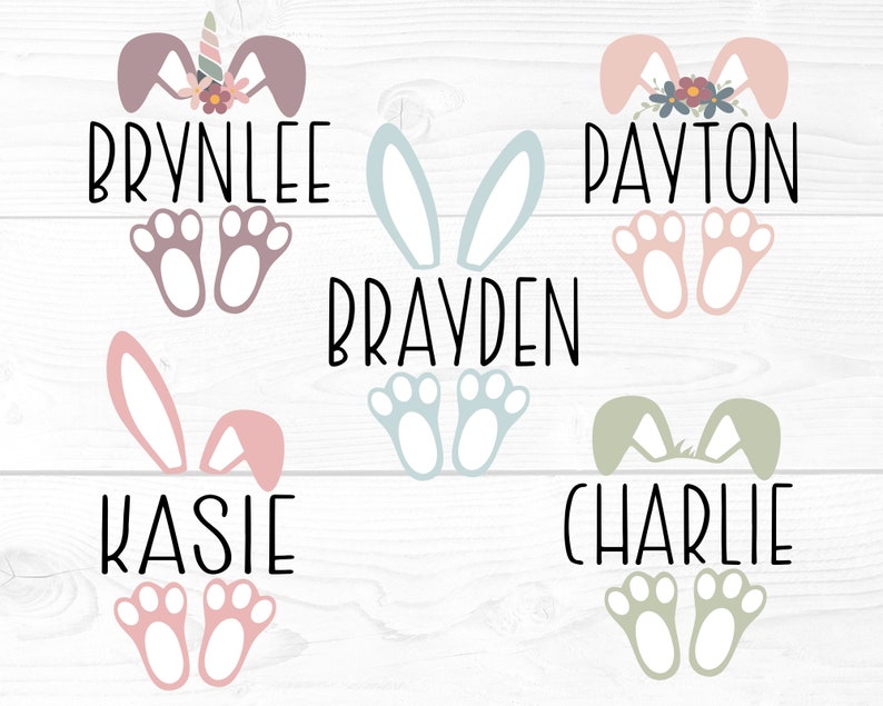 Easter Bunny Name Frame SVG Bundle: Spring Monogram (digital Download ...