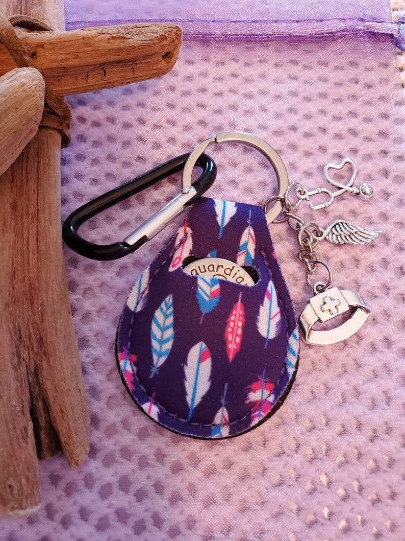 Nurse Guardian Angel Token in Feather Coin Holder With Nurse - Etsy