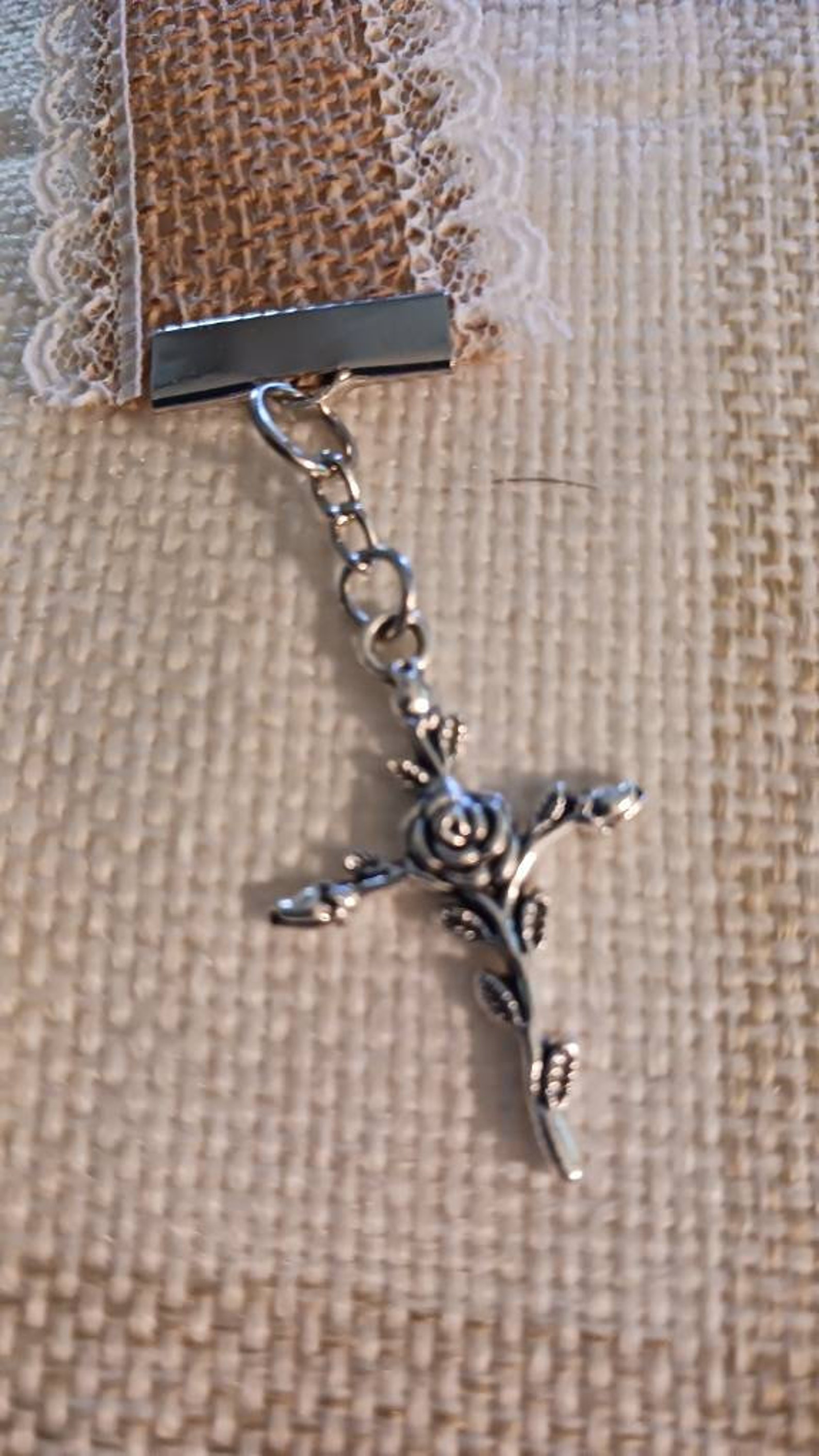 Burlap and Lace Bible Journal Book Bookmark With Charms - Etsy