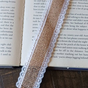 Burlap and Lace Bible Journal Book Bookmark With Charms - Etsy