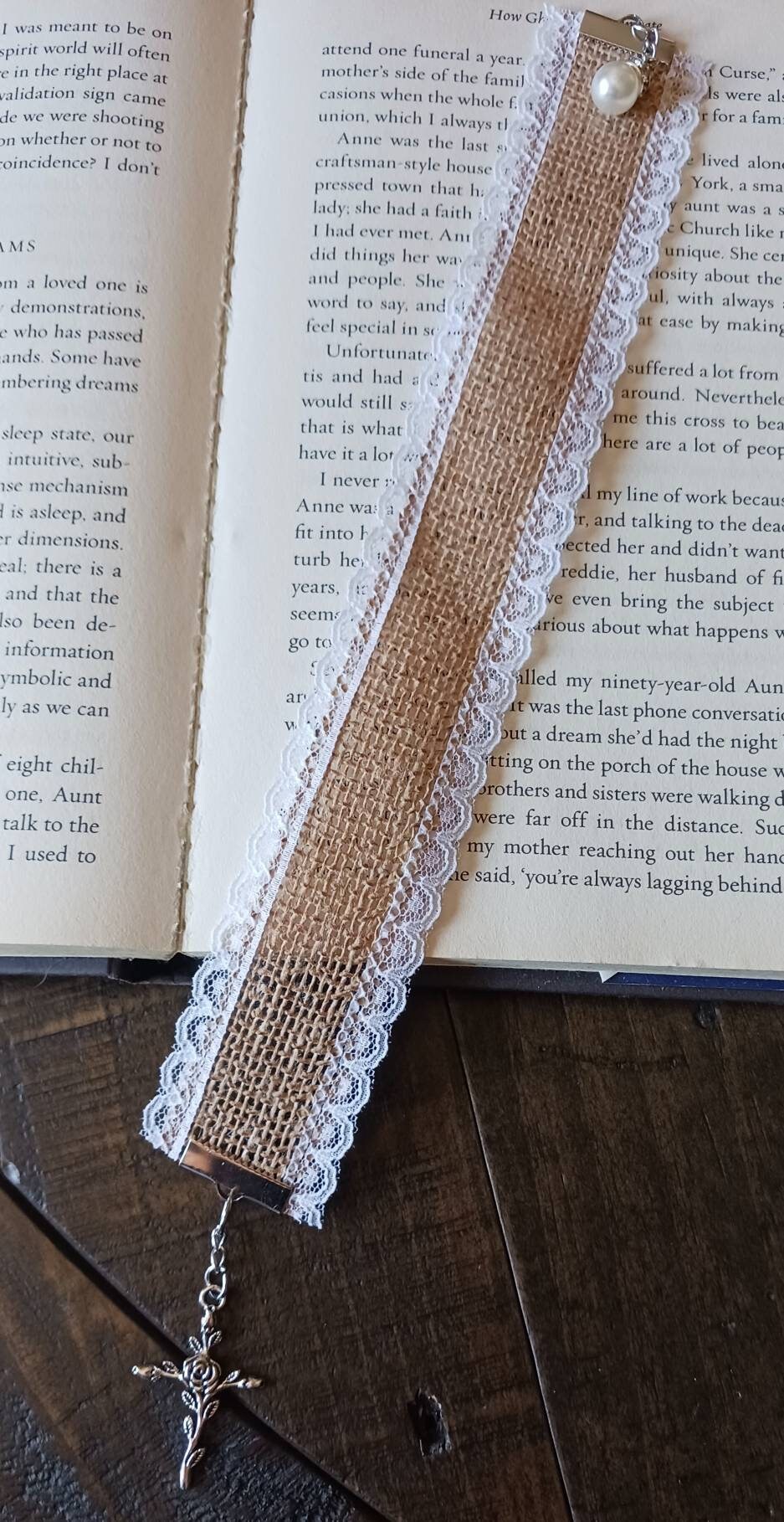 Burlap and Lace Bible Journal Book Bookmark With Charms - Etsy