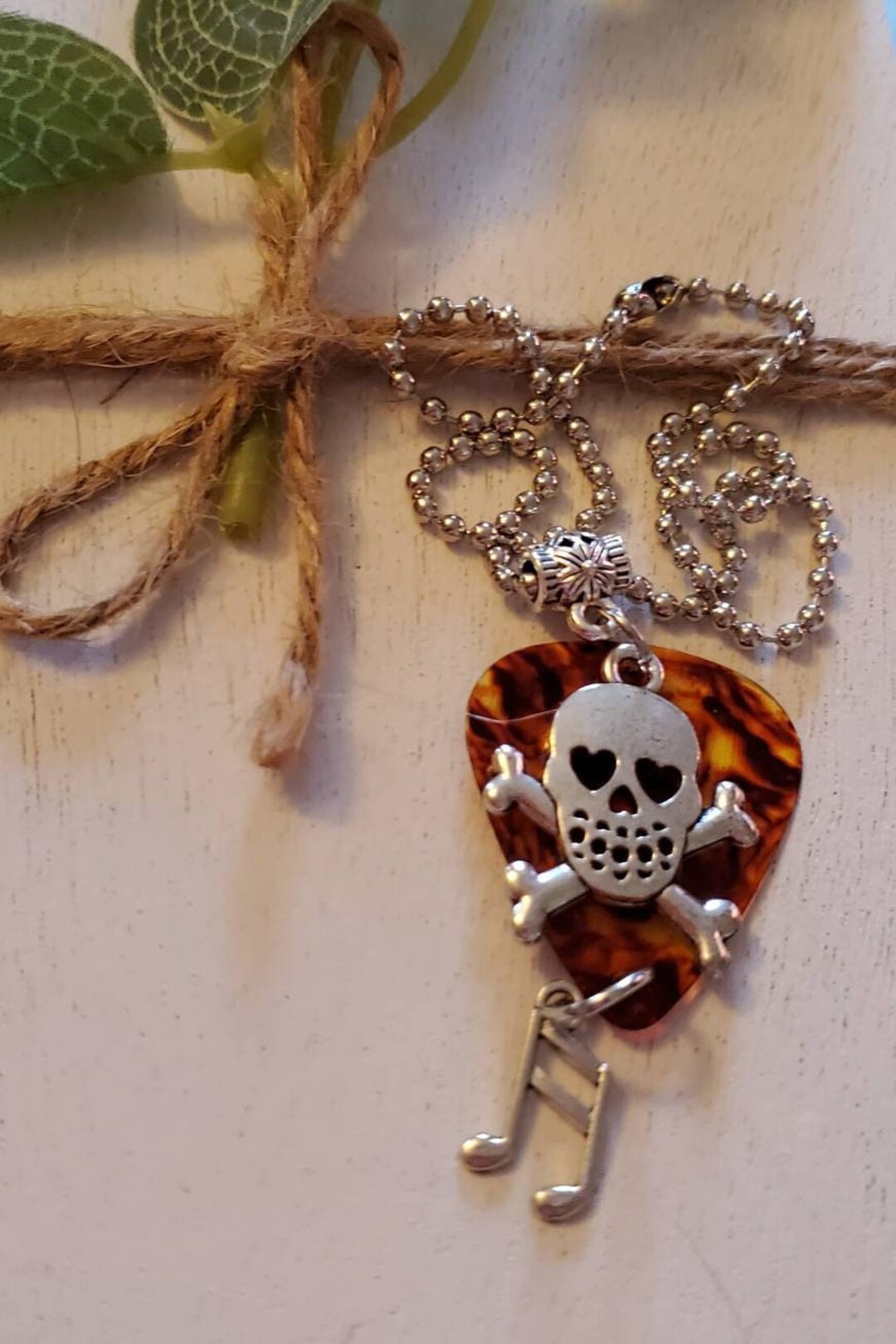 Ladies Crossbones Skull Guitar Pick Car Charm Rearview Mirror Jewelry ...