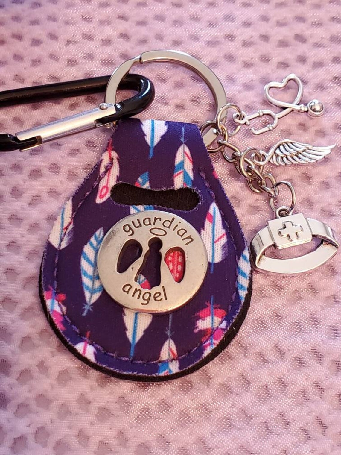 Nurse Guardian Angel Token in Feather Coin Holder With Nurse - Etsy