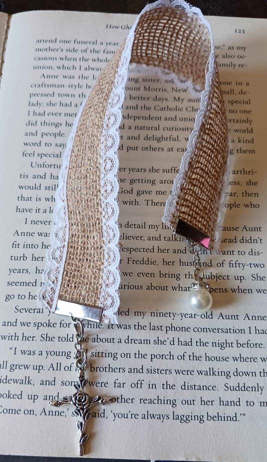 Burlap and Lace Bible Journal Book Bookmark With Charms - Etsy