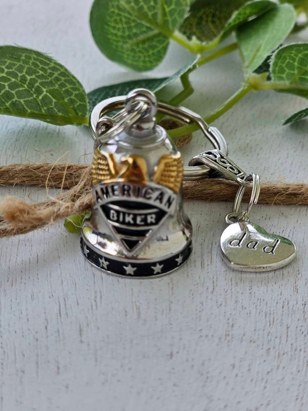 American Biker Live to Ride Biker Bell Keychain - Etsy