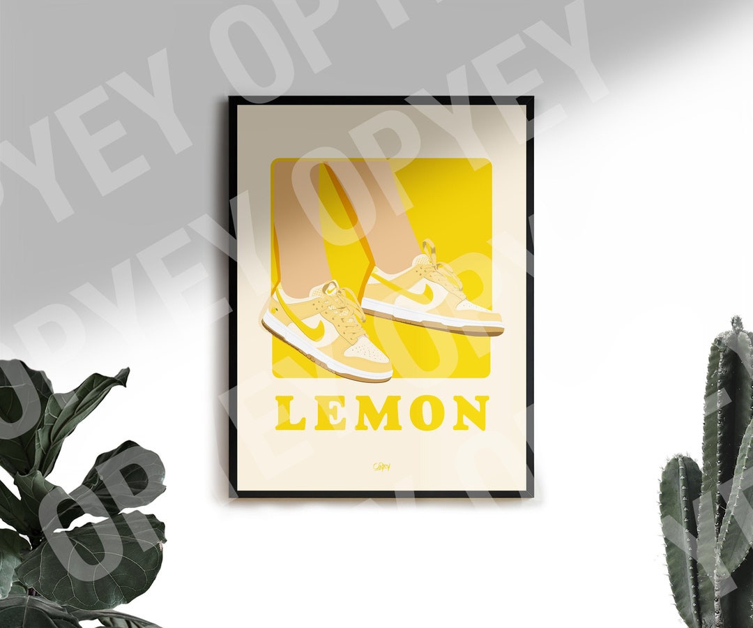 Nike SB Dunk Low Lemon Drop Poster Print, Art Print, Wall Art, Wall ...
