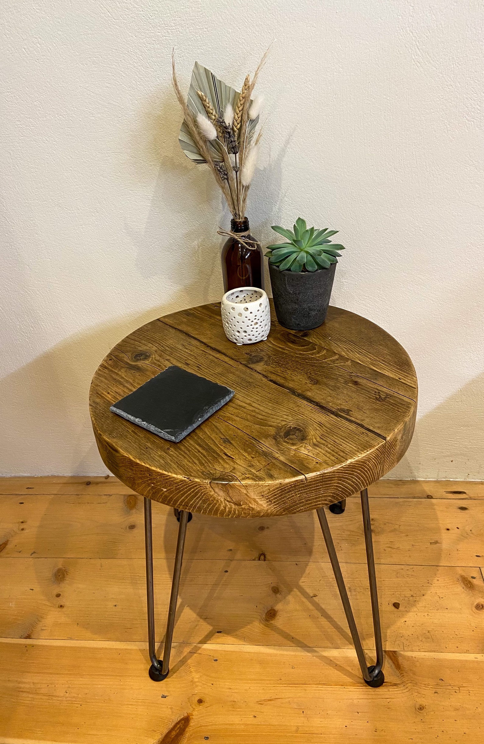 Handcrafted Rustic Wooden Round Side Table Furniture - Etsy UK