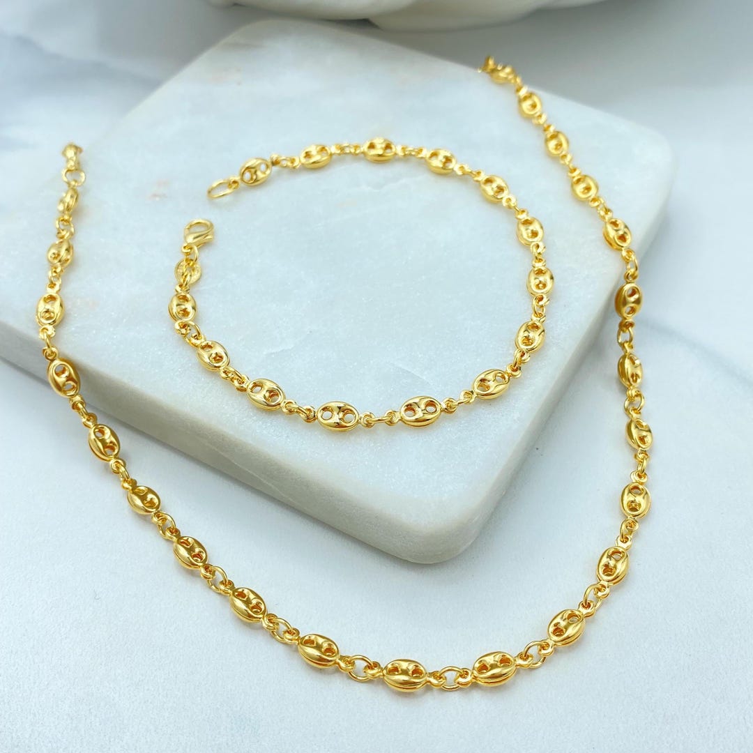 18k Gold Filled Puff Mariner Chain, or Bracelet, Puffed Puff Mariner ...