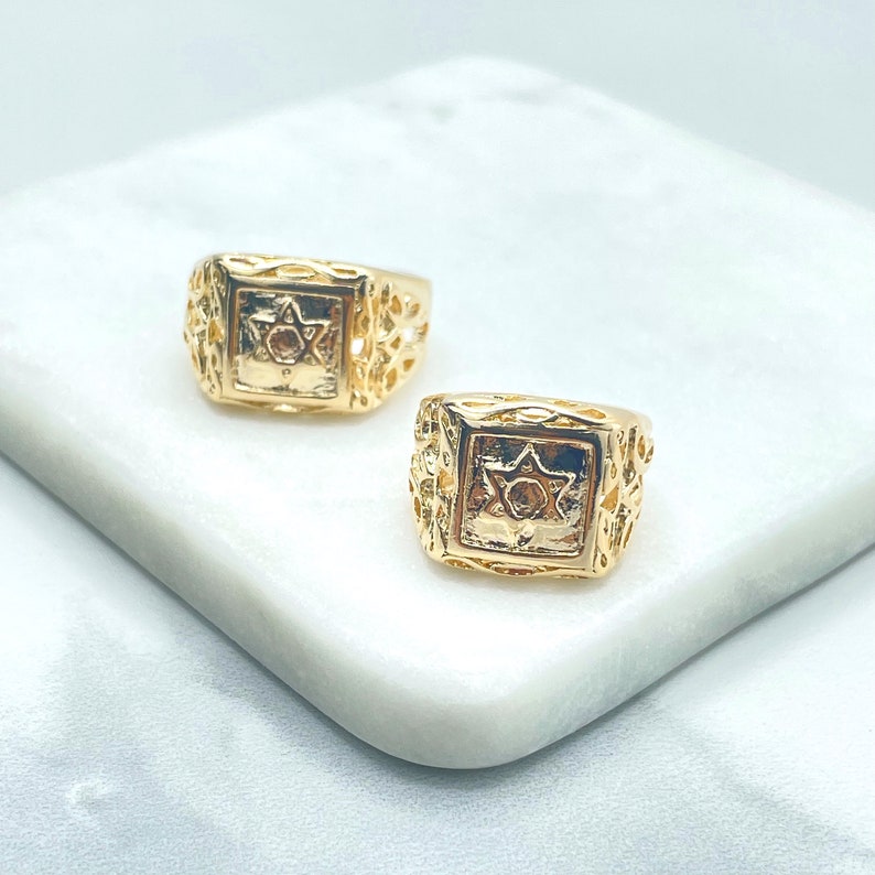 18k Gold Filled Star of David Mens Ring Jewish Ring Jewish - Etsy