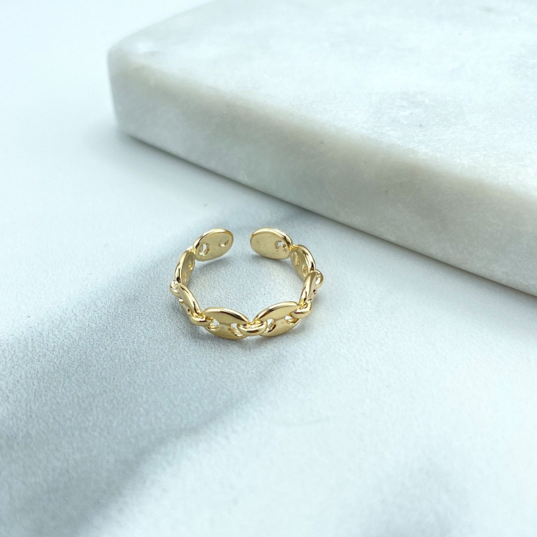 18k Gold Filled Mariner Open Link Ring, Mariner Anchor Chain Ring ...