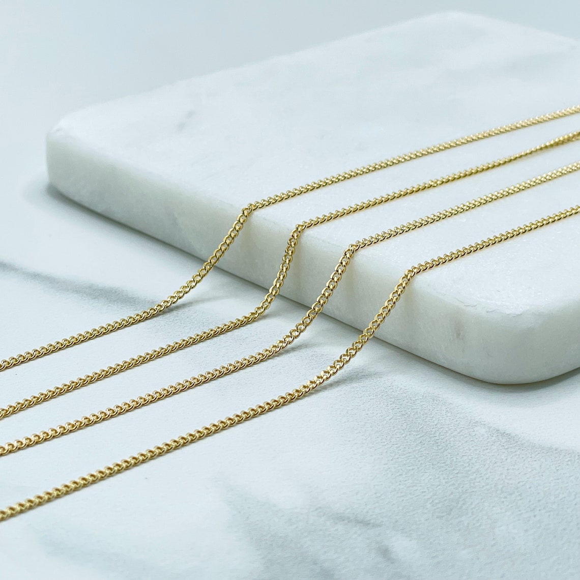 18k Gold Filled Cuban Link Chain 1.5mm of Thickness 16 18 or | Etsy