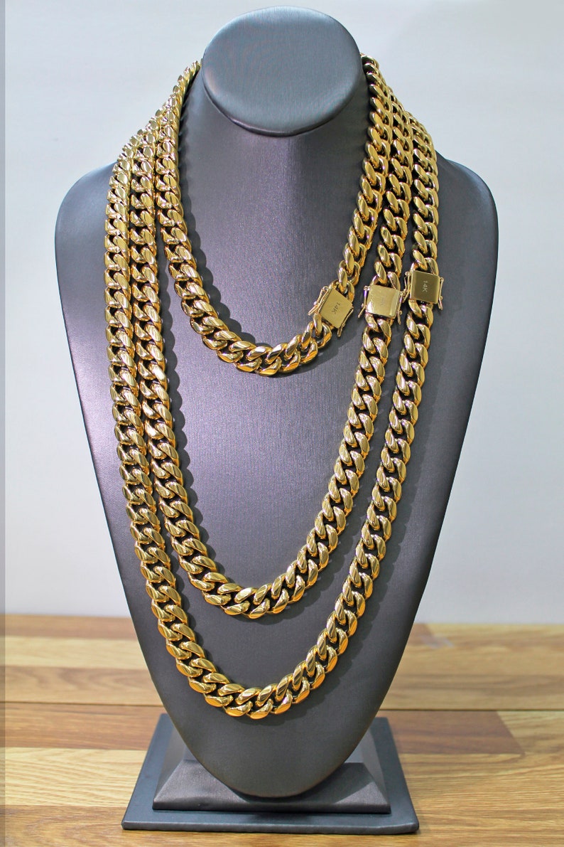 14mm Miami Cuban Chain in 14k Gold Filled Double Safety Lock - Etsy