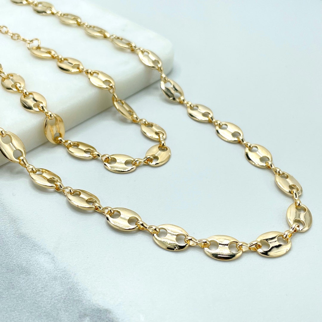 18k Gold Filled 8mm Mariner Anchor Chain, Chunky Link Mariner Chain ...