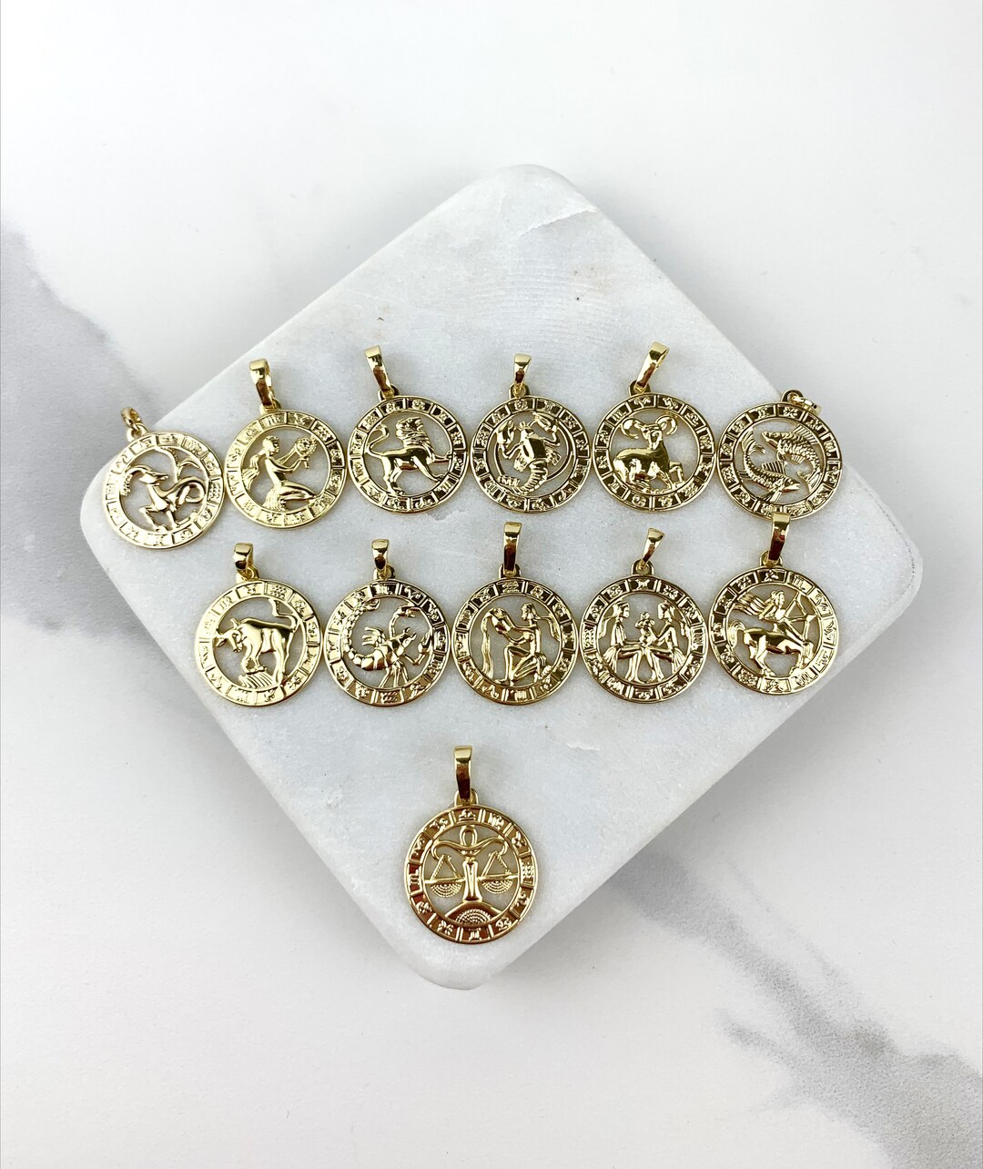 18k Gold Filled Fancy Zodiac Sign Pendant Wholesale Jewelry Supplies - Etsy